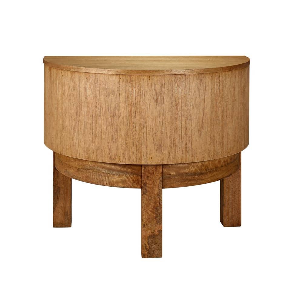 Prado 28 in. Wheat Toast Half-Circle Wood Accent Table HD-231025696 - The Home Depot