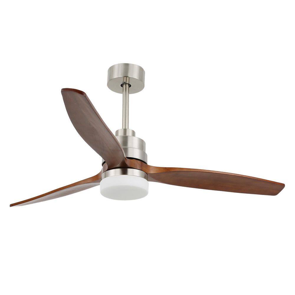 Bella Depot 52 in. Indoor Sliver Classical Ceiling fan with LED Light ...