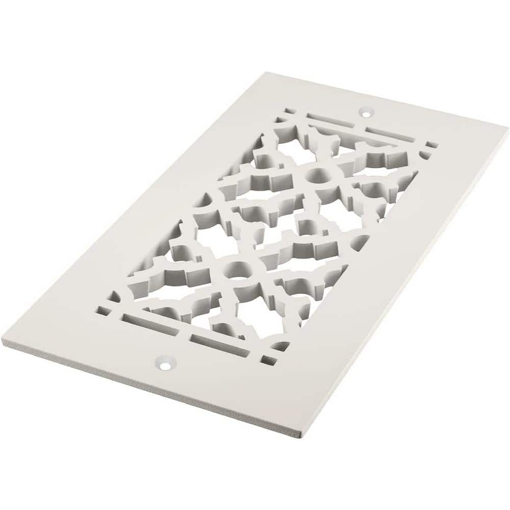 Reggio Registers Scroll Series 12 in. x 6 in. White Aluminum Grille ...