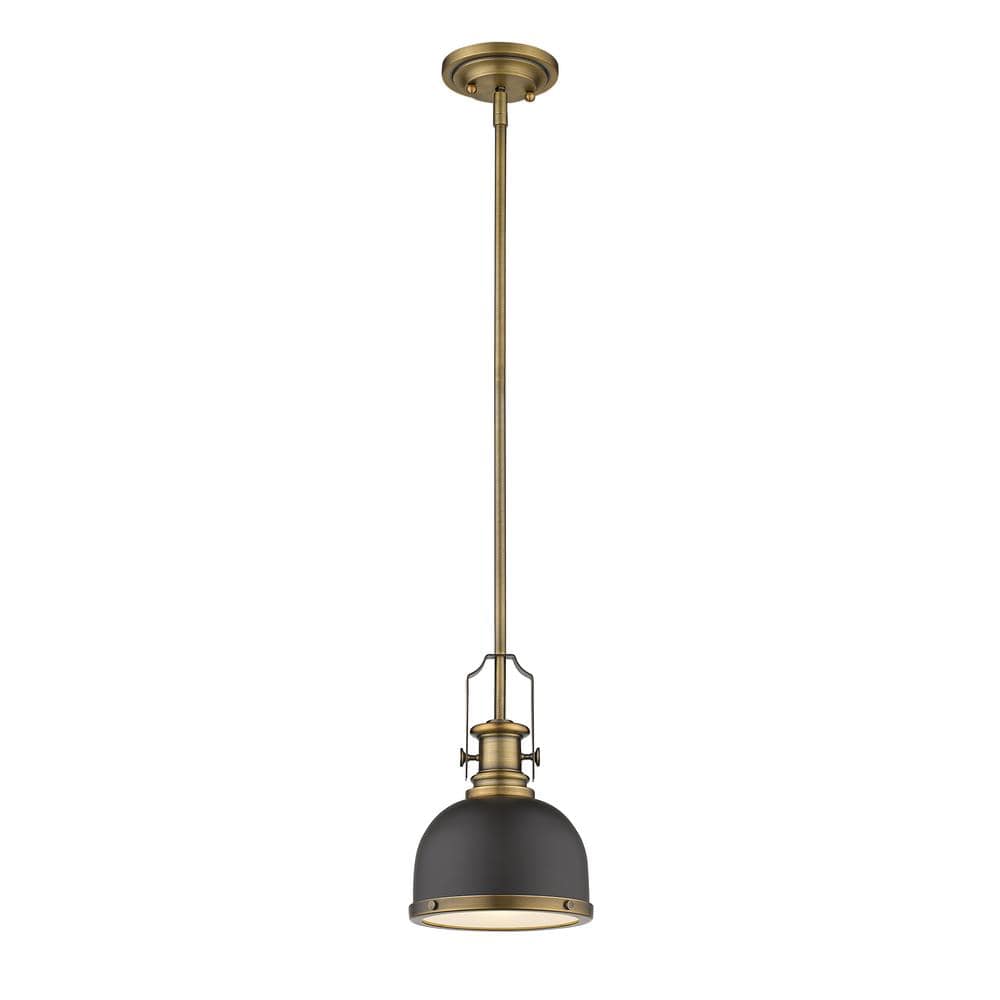 1-Light Bronze Plus Heritage Brass Mini-Pendant with Bronze Metal Plus ...