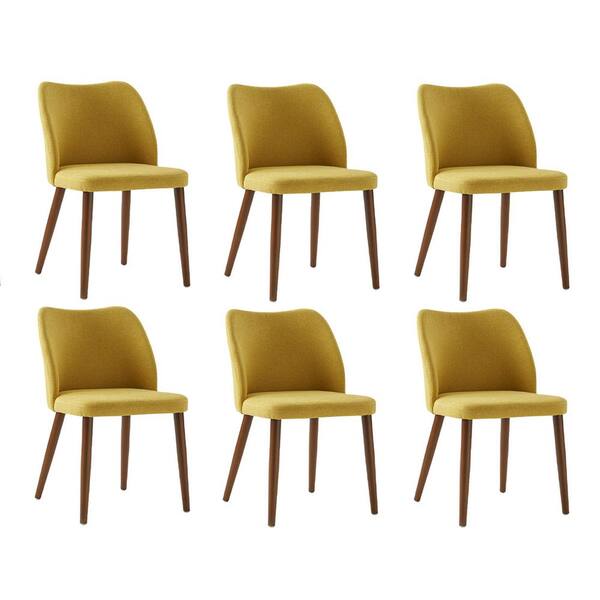 JAYDEN CREATION Eliseo Mustard Modern Upholstered Dining Chair with ...