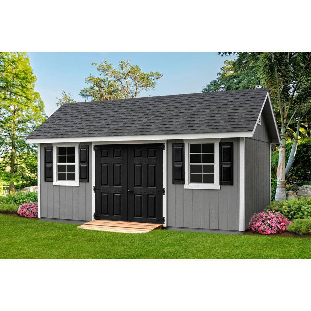 YardCraft Fairmont 18 ft. W x 10 ft. D Wood Storage Shed Kit with Floor ...