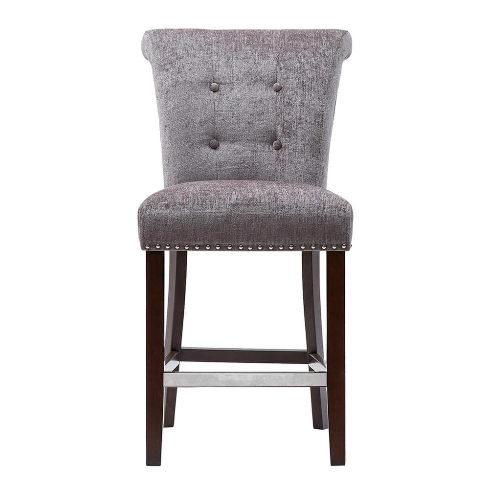 Madison Park Weldon 26 in. Grey Wood Counter Stool FPF20-0557 - The ...