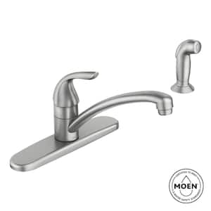 Delta Classic Single Handle Standard Kitchen Faucet with Side Spray in ...