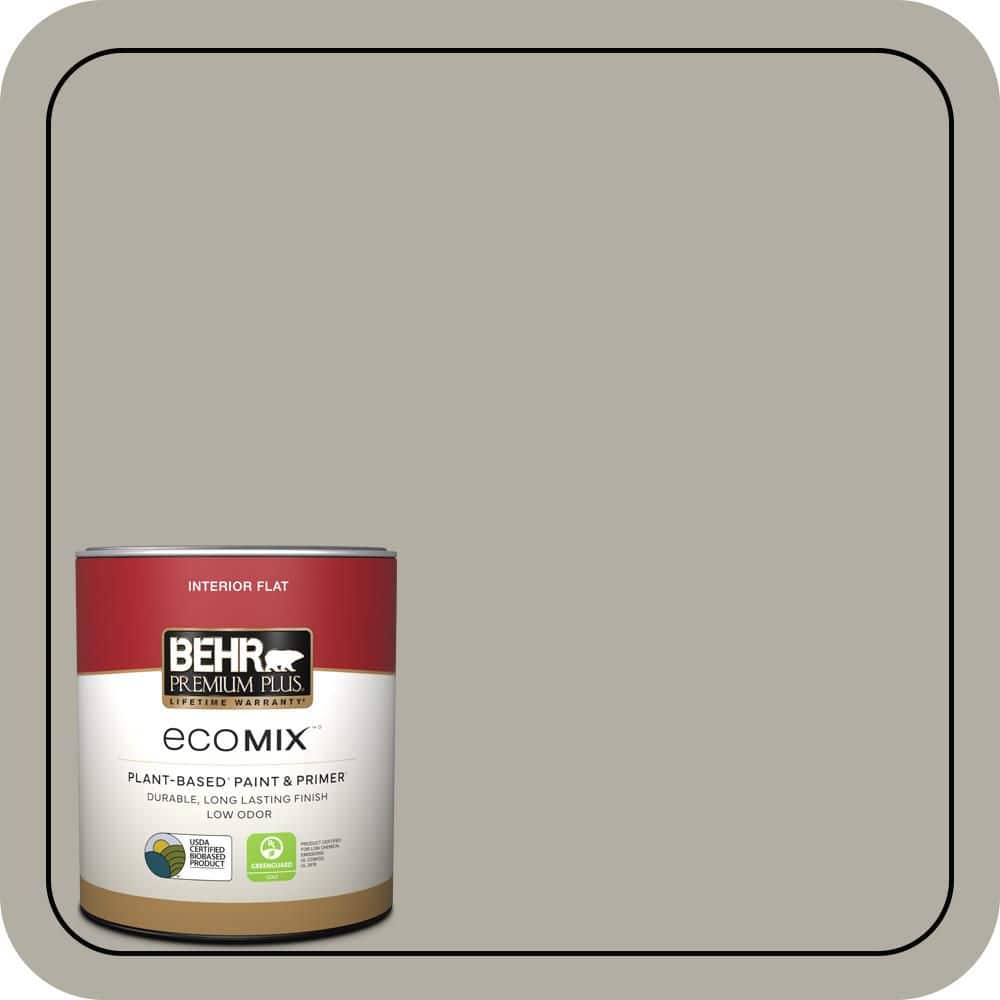 BEHR PREMIUM PLUS 1 qt. #790D-4 Granite Boulder Flat EcoMix Plant-Based ...