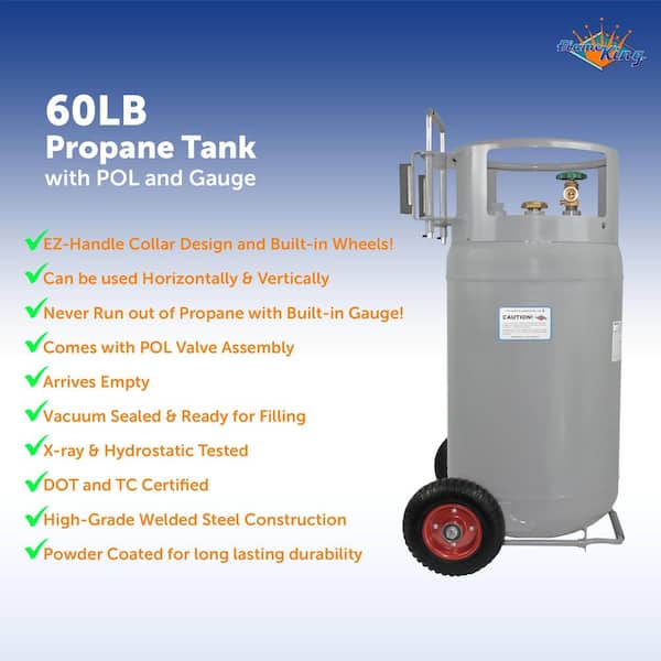Flame King 60 lb. Horizontal and Vertical HOG Propane Tank Cylinder ...