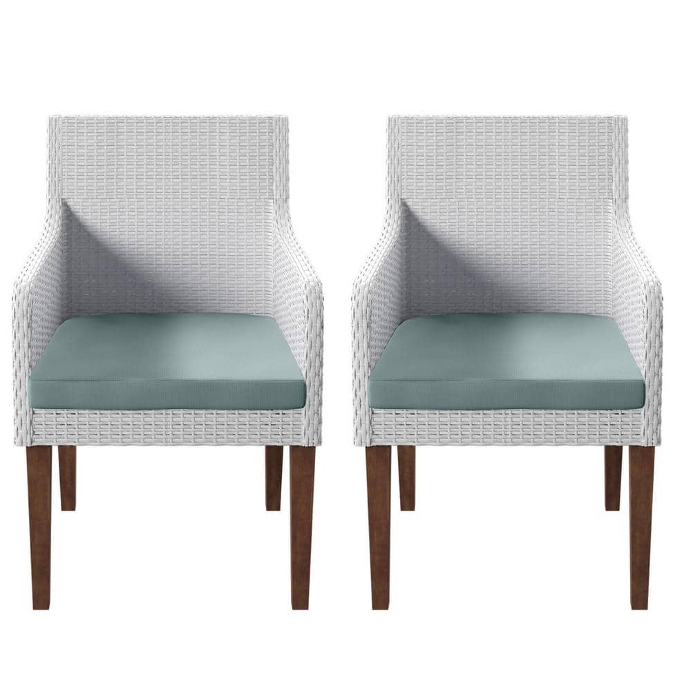 TK CLASSICS Cushioned Acacia Wood Outdoor Dining Chairs with Spa ...