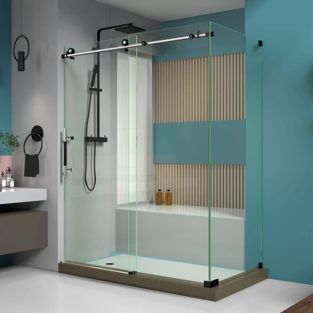 DreamLine Enigma-XT 56-3/8 to 60 3/8 in. x 76 in. Frameless Sliding ...