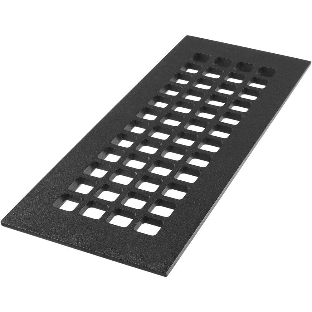 Reggio Registers Square Series 4 in. x 10 in. Aluminum Grille, Black ...