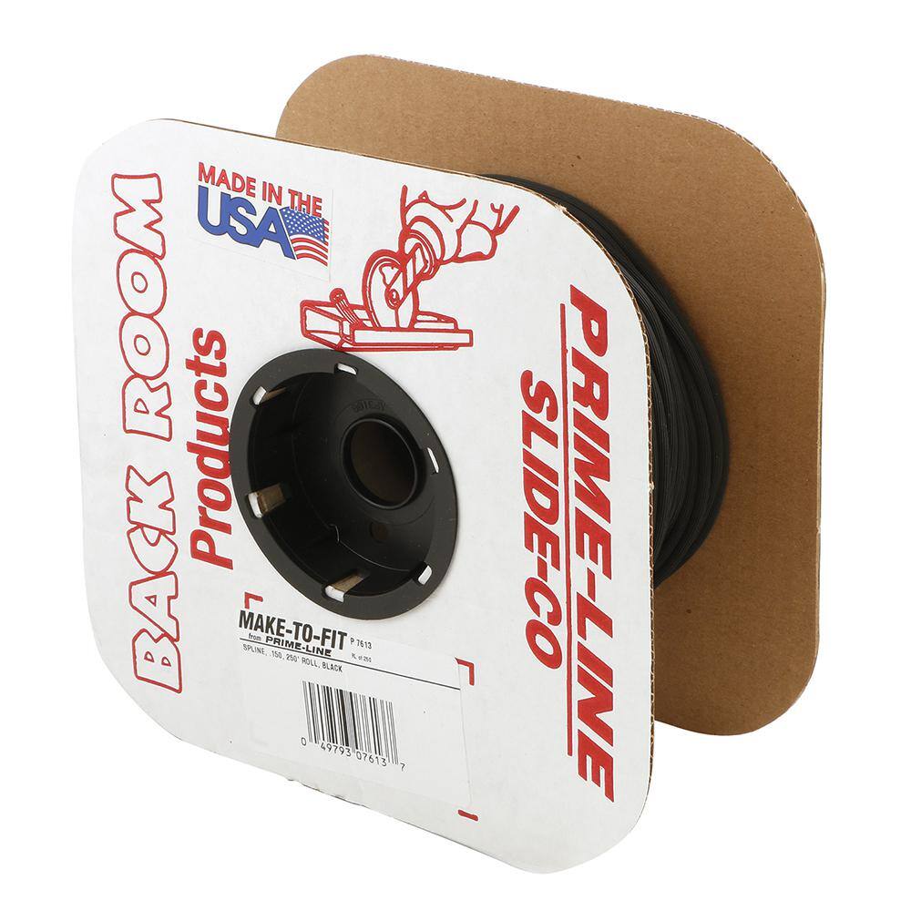 Prime-Line Screen Retainer Spline, 0.150 in., 250 ft. Roll, Black P ...