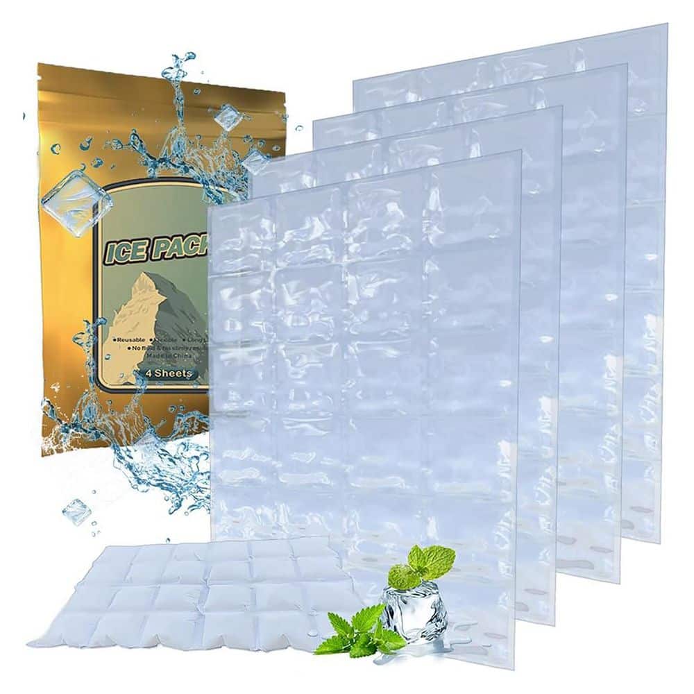 Reusable Ice Mat for Coolers-96 Ice Cube Packs-Flexible Ice Blanket ...