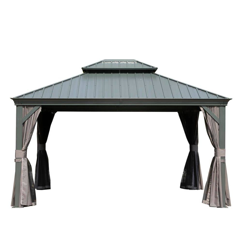 maocao hoom 10 ft. x 12 ft. Hardtop Outdoor Gazebo with Galvanized ...