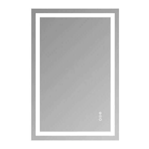 FORCLOVER 24 in. W x 36 in. H Rectangular Frameless Wall Mount Bathroom ...