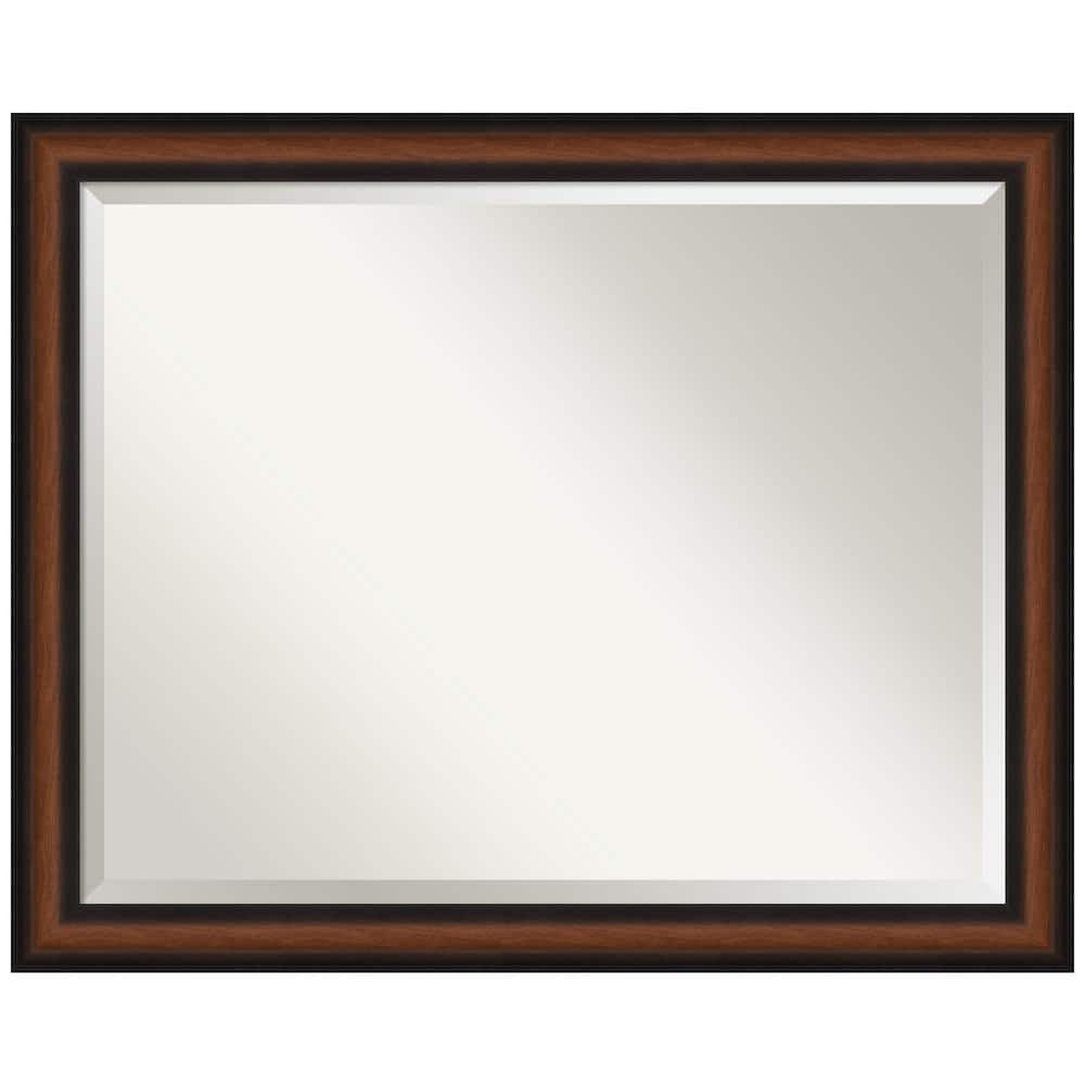 Amanti Art Medium Rectangle Walnut Cherry Beveled Glass Classic Mirror ...