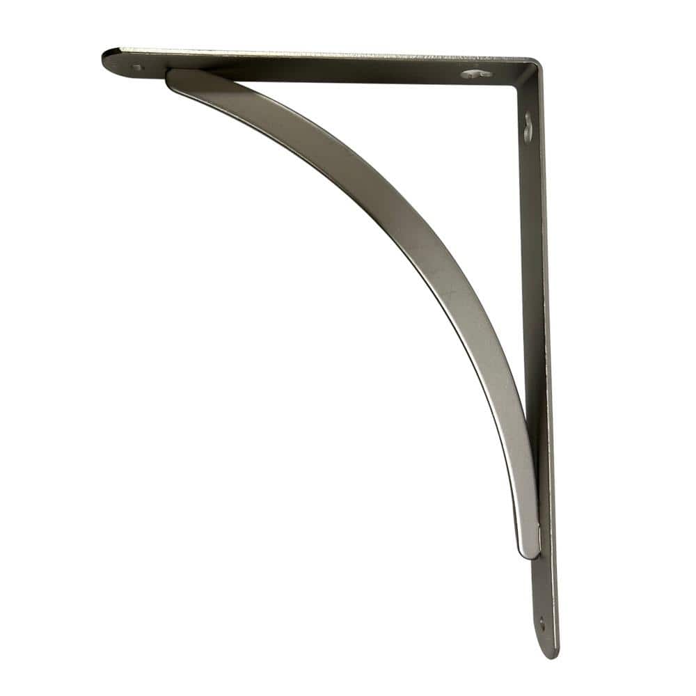 Everbilt 6.5 in. x 9 in. Satin Nickel Steel Cove Arch Decrative Shelf ...