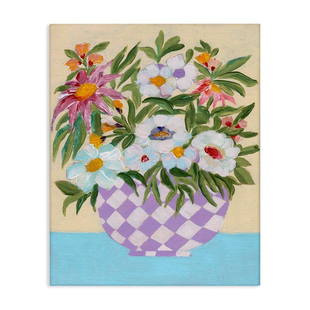 Stupell Industries Checkered Flower Pot by Nikita Jariwala Unframed Nature Graphic Art Print 40 ...