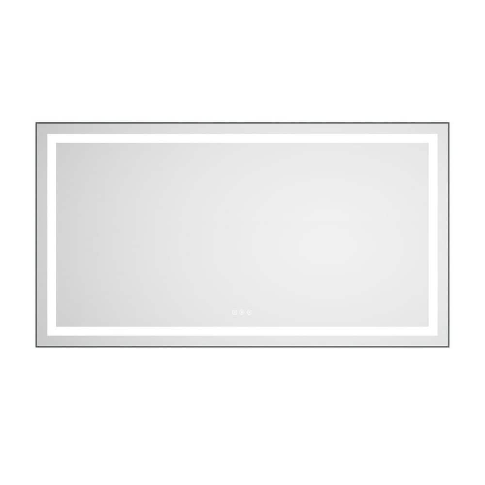 LIVACA 55 in. W x 30 in. H Rectangular Aluminum Framed LED Wall ...
