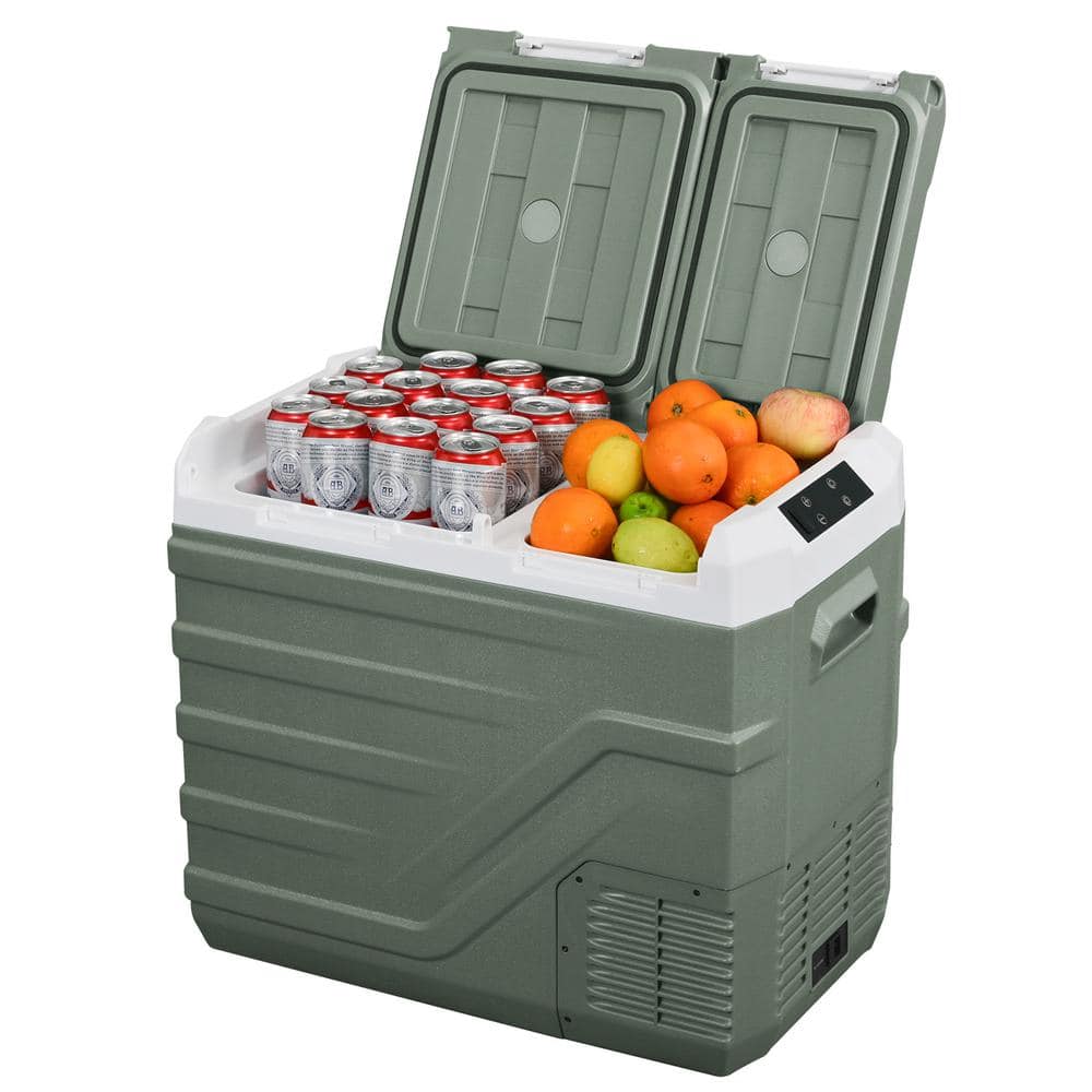 Alpicool 41 Qt. 12-Volt Car Refrigerator Dual Zone Car Fridge Freezer ...