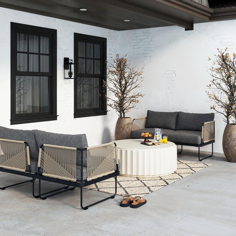 Nathan James Isla 2-Piece Bohemian Matte Black Metal Frame Outdoor ...