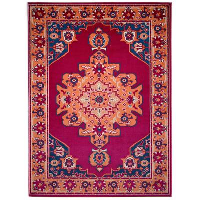 BALTA Ripley Red 5 ft. x 7 ft. Modern Color Block Area Rug-3005871 ...