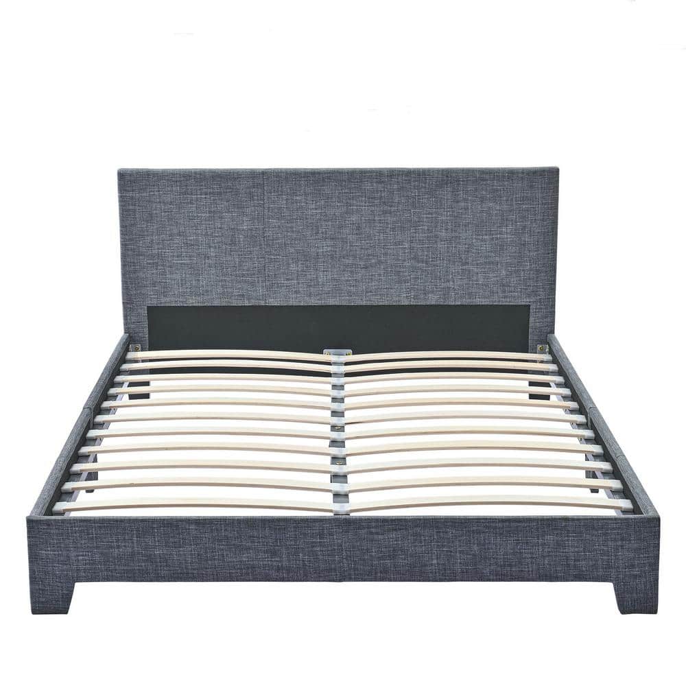 Merra Full Upholstered Platform Bed Frame with Wood Slat Support BED ...