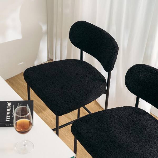 Hommpa 26 in. H Black Kitchen Bar Stools Counter Height Bar Stools with ...