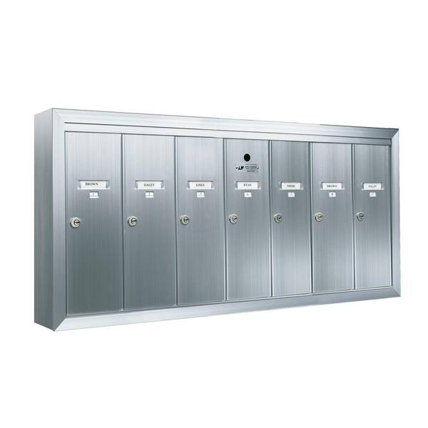 Florence Surface Mount Vertical Mailbox with 7 Compartments in Anodized ...