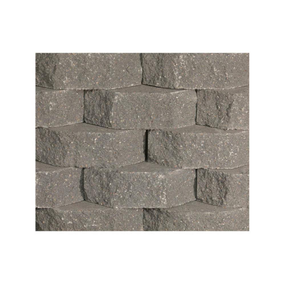 16 in. x 6 in. x 10 in. Charcoal Concrete Retaining Wall Block ...
