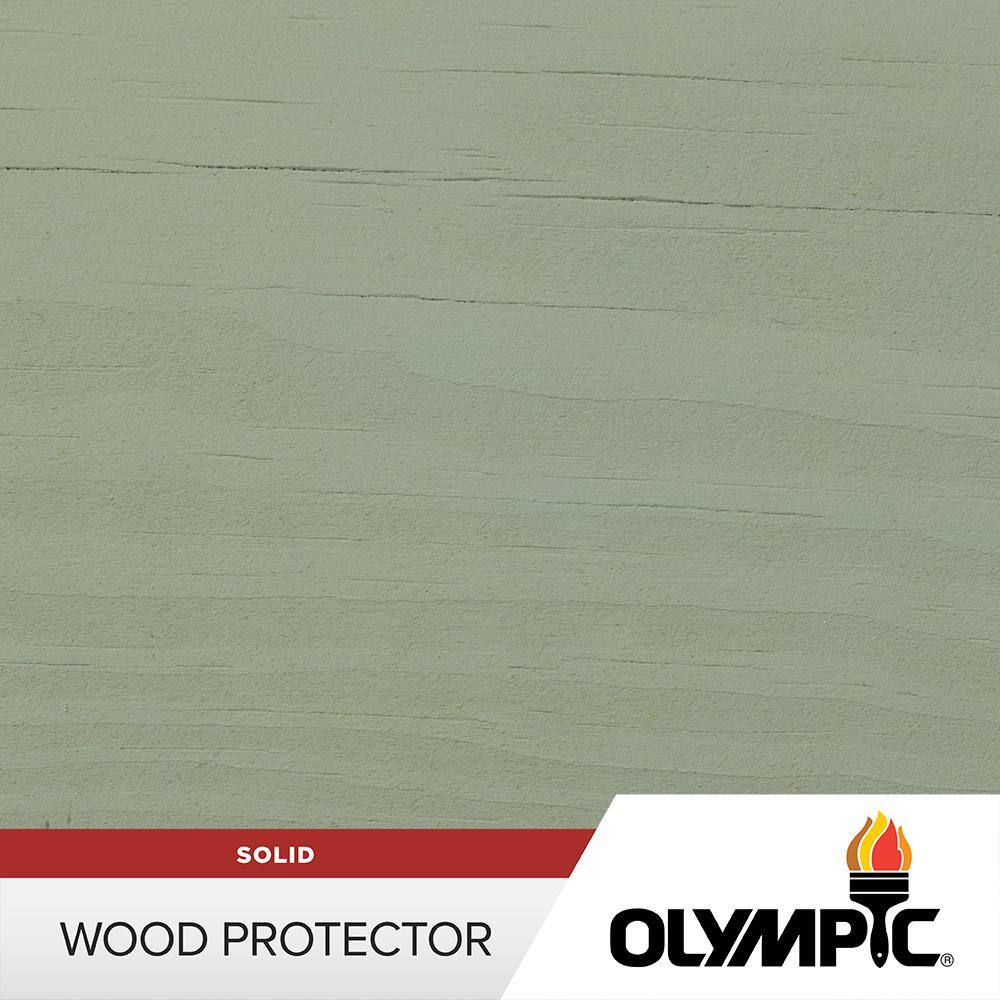 Olympic Wood Protector 1 gal. SC-1065 Powder Mill Exterior Solid Stain ...