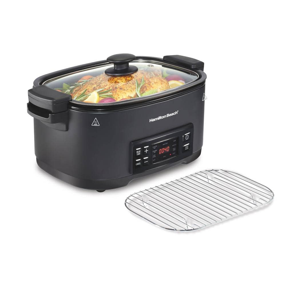 Hamilton Beach 6 qt. Black Slow Cooker, with 9-Cooking Options 33604 ...