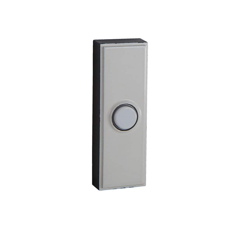 CRAFTMADE Wired Surface Mount White Finish Doorbell Push Button with ...