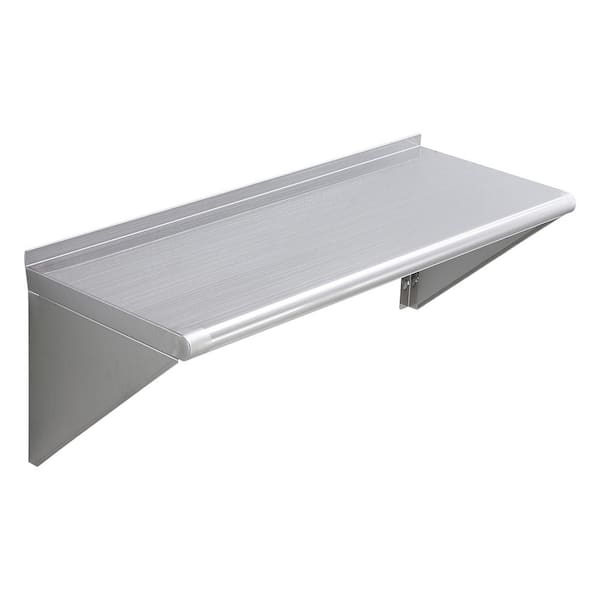 SVOPES 14 in. x 36 in. Stainless Steel Shelf, Wall-Mounted Floating ...