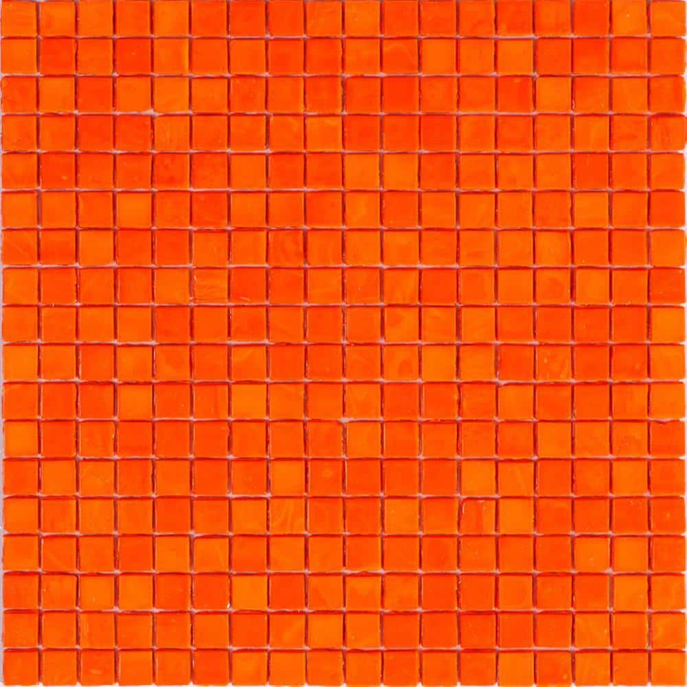 Apollo Tile Skosh Glossy Red-Orange 11.6 in. x 11.6 in. Glass Mosaic ...