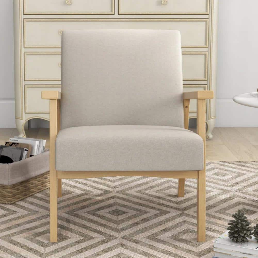 Bestier Ivy Fabric Accent Chair, Mid-Century Modern Arm Chair with Wood ...