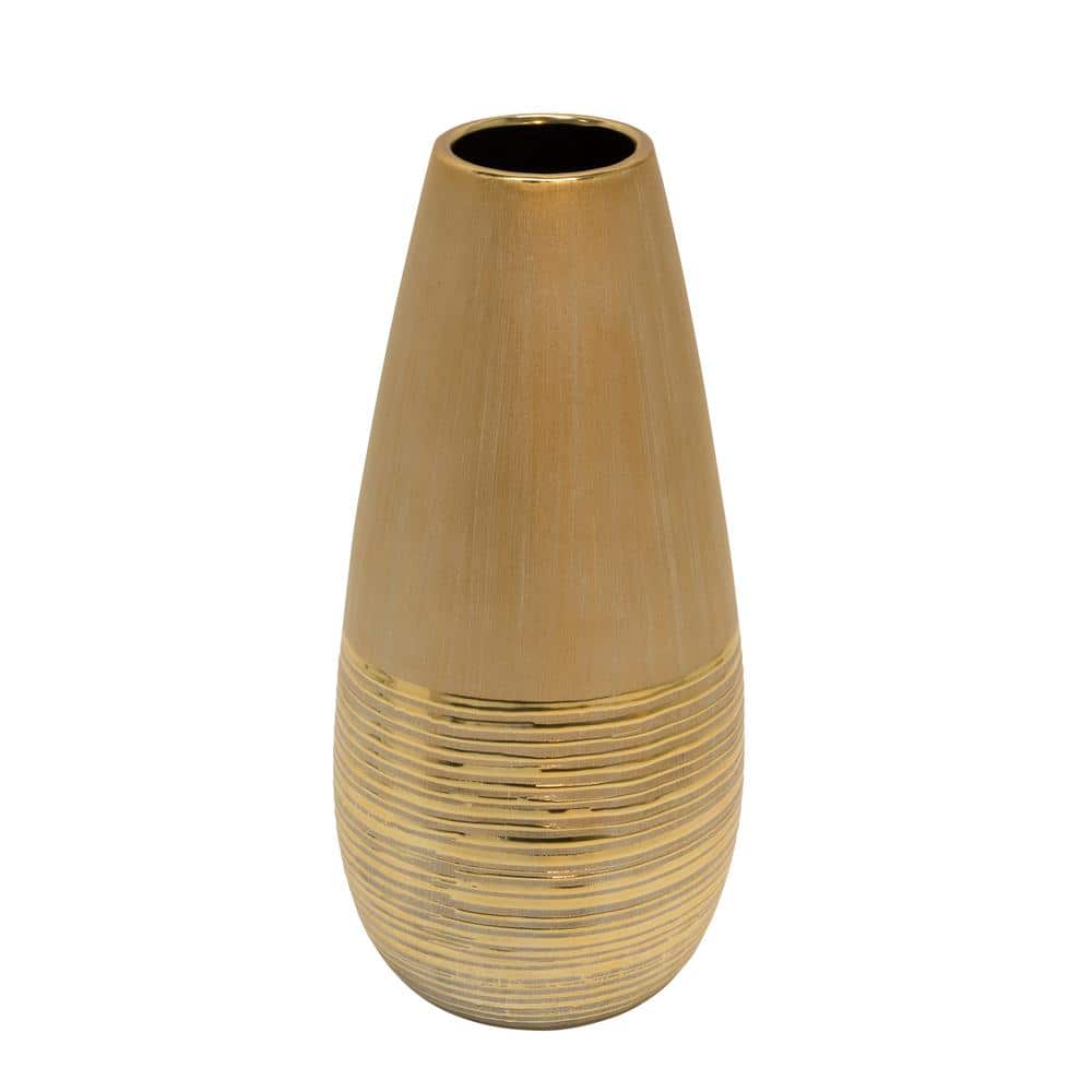 Sagebrook Home Ceramic 20 in. 2-tone Vase, Gold 14634-04 - The Home Depot