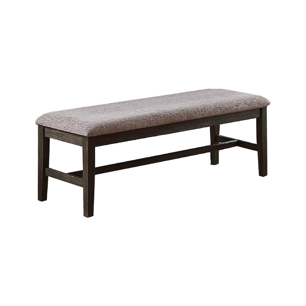 Benjara 54 in. Brown Backless Bedroom Bench with Cushioned Seat ...