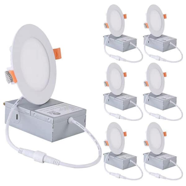 Maxax 4 in. Canless Ultra-Thin 9-Watt CCT 3000K Remodel Integrated LED ...