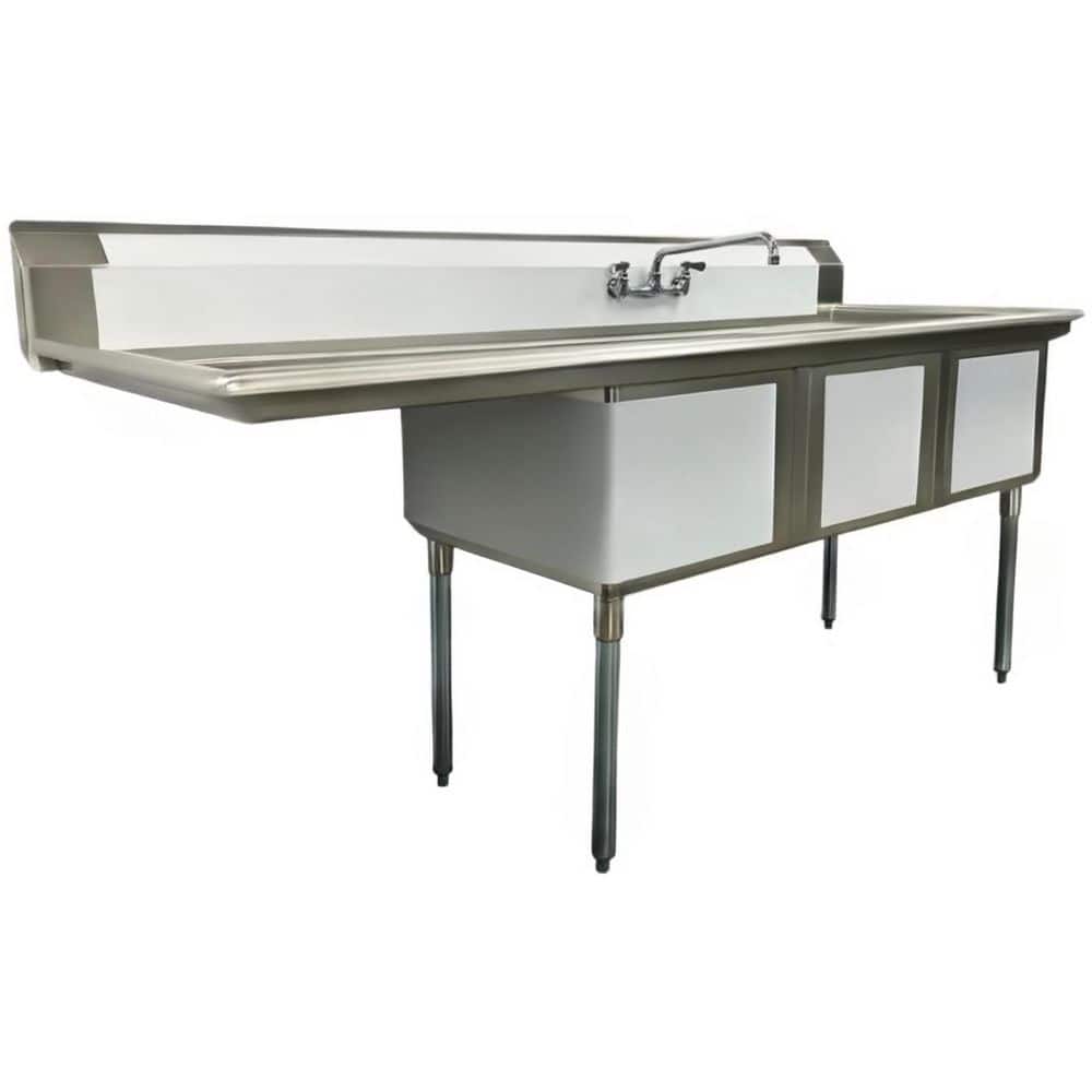 Elite Kitchen Supply 81 in. W Freestanding Stainless Steel Commercial ...