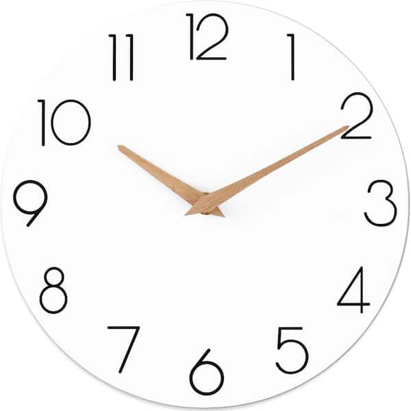 White Wall Clock Silent Non-Ticking Battery Operated Wall Clocks (8 Inch) DE2LP55 - The Home Depot