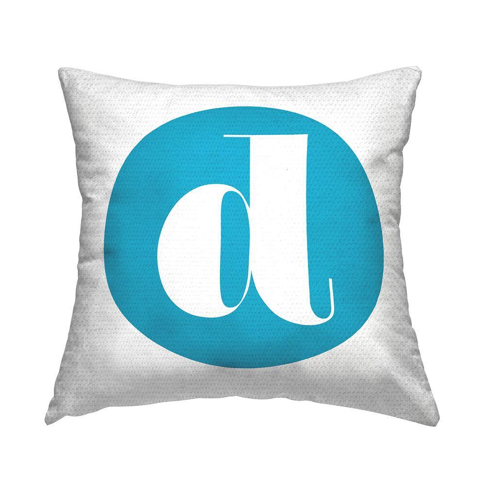 Stupell Industries Blue Initial D Square Outdoor Throw Pillow ple-537 ...