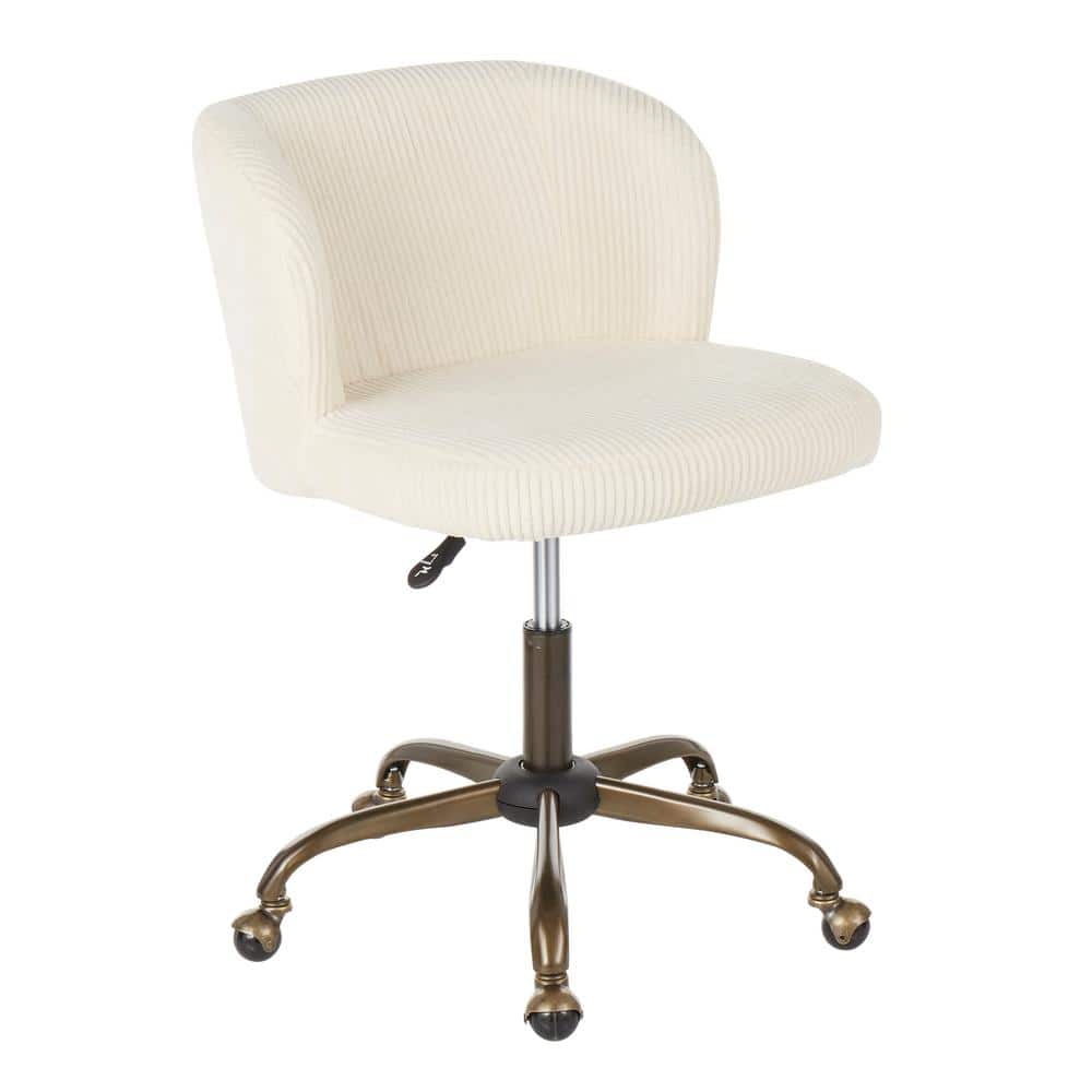 Lumisource Fran Antique Cream Corduroy Adjustable Task Chair OC-FRAN ...