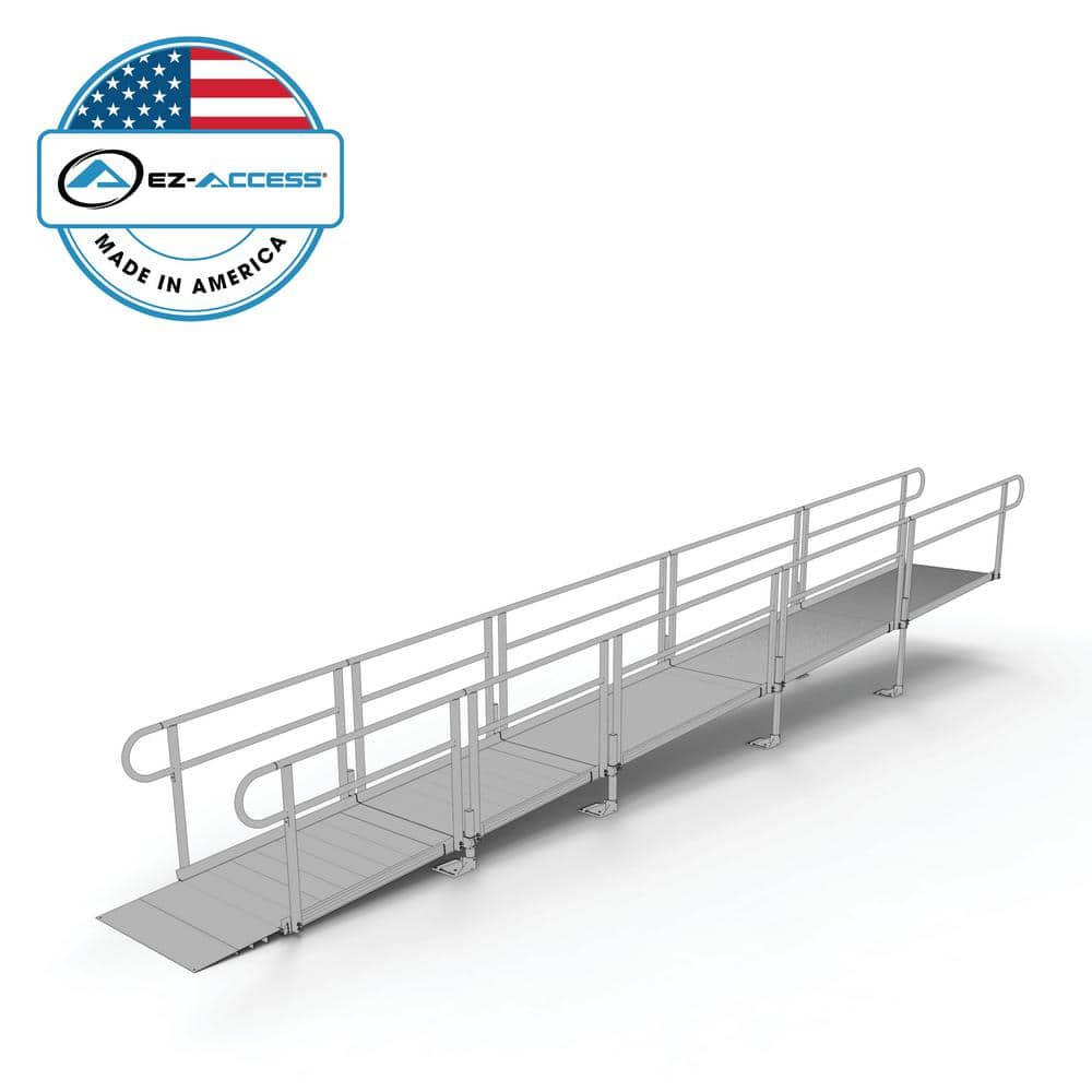 EZ-ACCESS PATHWAY 26 ft. Straight Aluminum Wheelchair Ramp Kit with ...