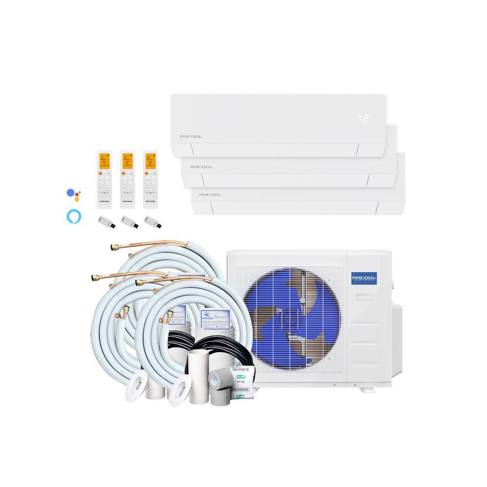 MRCOOL Olympus 33,000 BTU 3-ton 3-Zone 23.8 SEER Ductless Mini-Split AC ...
