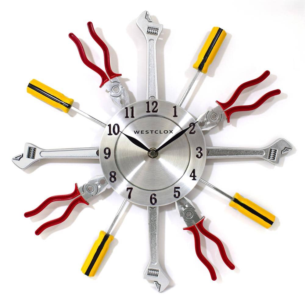 WESTCLOX Analog QA 14" Multi Color Hand Tools Frame Wall Clock - A ...