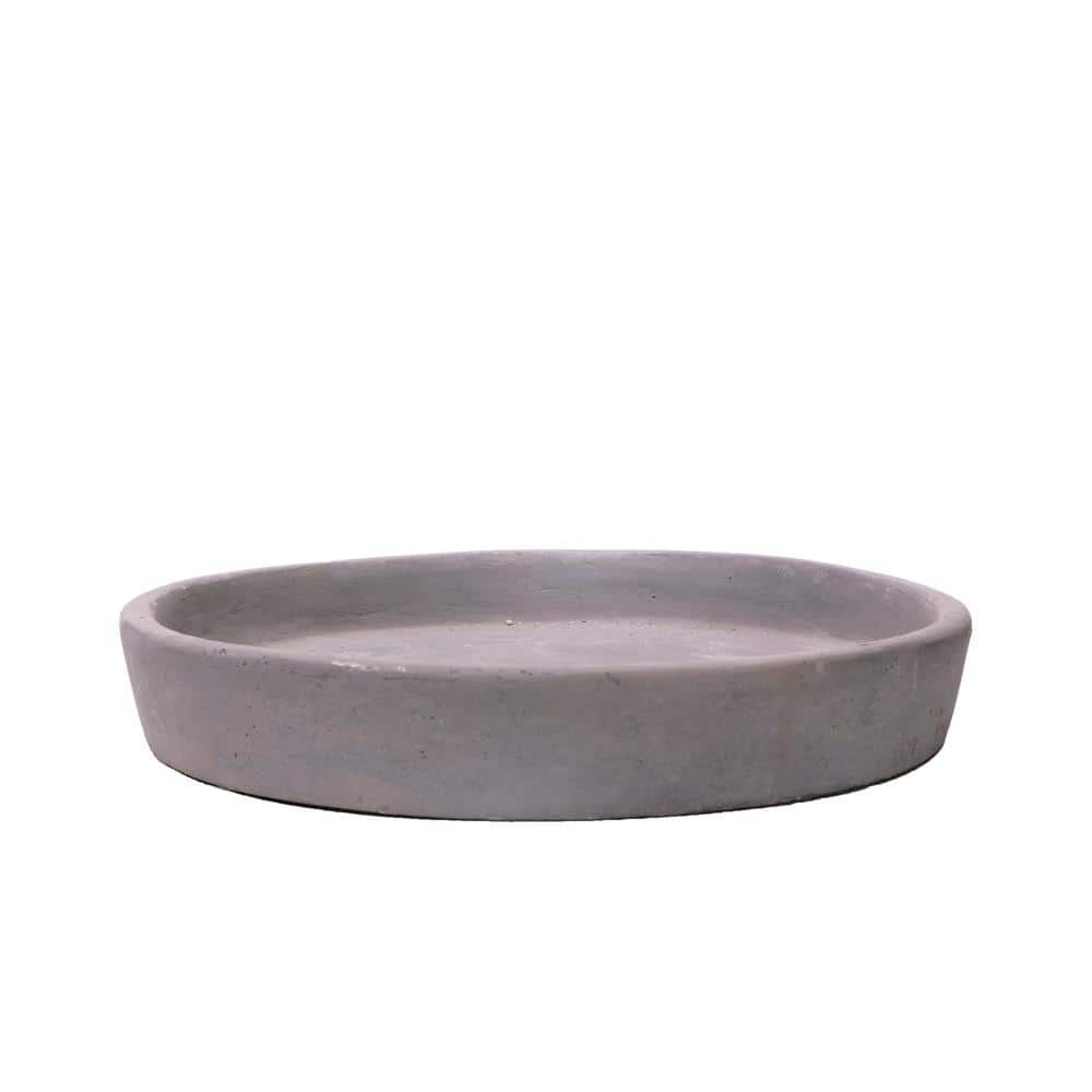 MPG 11 in. Dia Smooth Cement Cast Stone Fiberglass Saucer PF7908SC ...