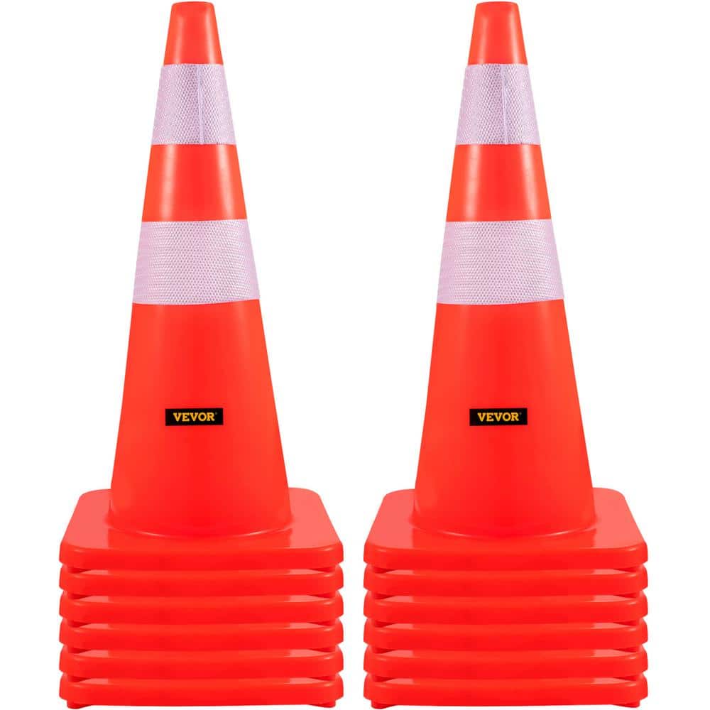 VEVOR 36 in. Traffic Cones PVC Orange Safety Cone with Reflective ...