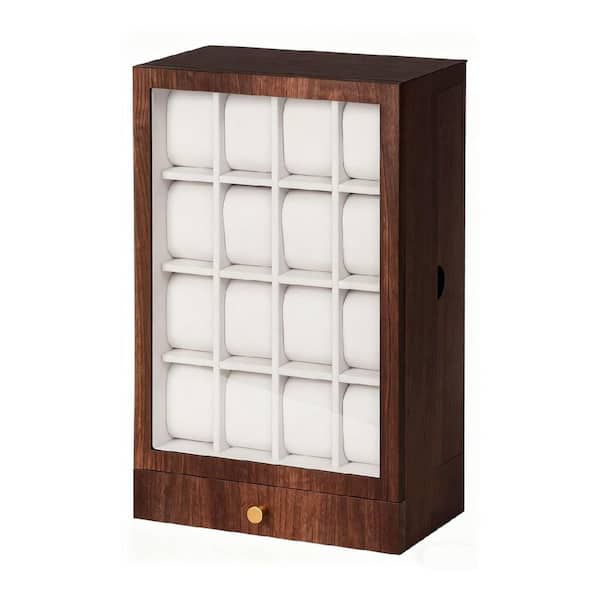 6"D x 11"W x 16"H Brown Rectangular Wood Watch Box Display HDDBQFG34D ...