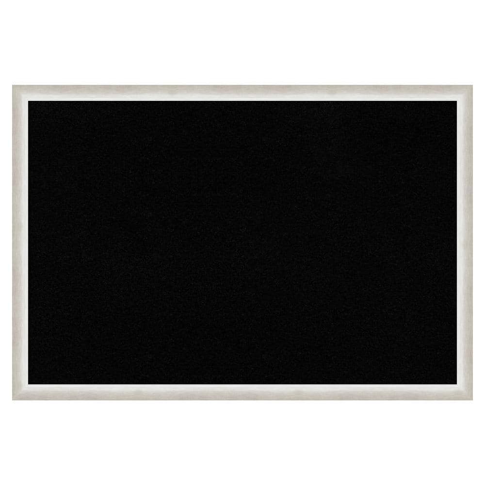 Amanti Art 2-Tone Silver Wood Framed Black Corkboard 38 in. x 26 in ...