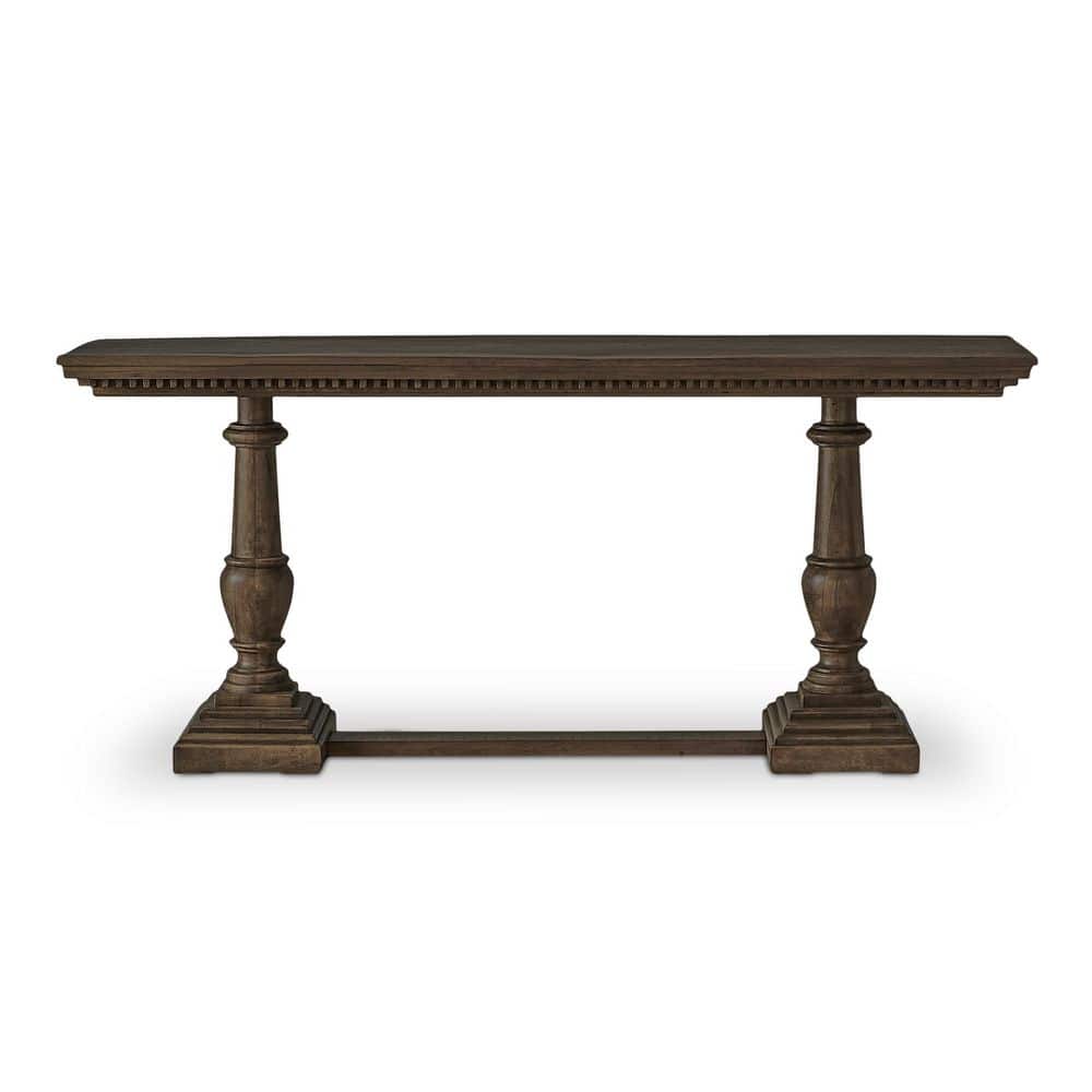 NADAAL STUDIOS Alrican 70 in. Brown Rectangle Mango Wood Console Table ...