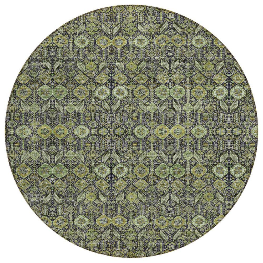 HomeRoots Multi-colored 8 ft. Round Woven Floral Round Indoor/Outdoor ...